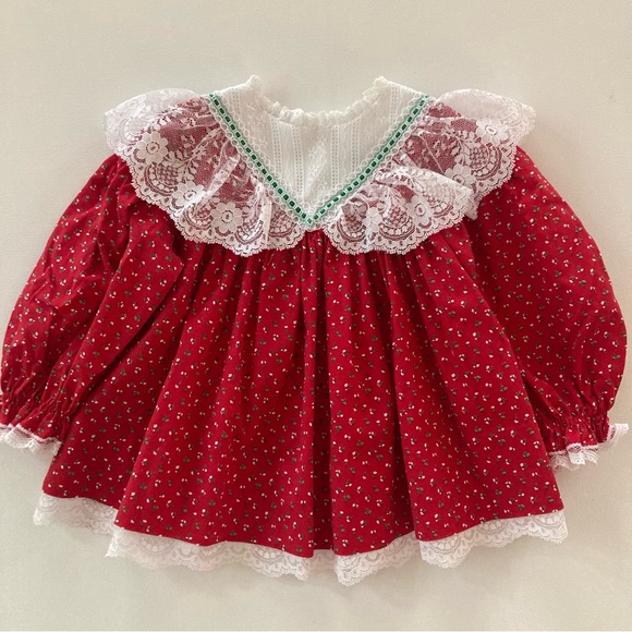 Bryan | Dresses | Vintage Bryan Usa Baby Girl 2 Months Red Holiday ...